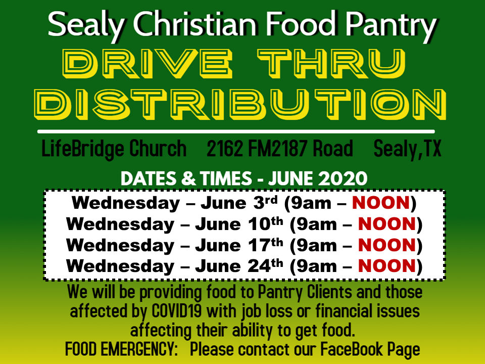 Food Pantry Distribution for June, 2020 – LifeBridge Community Church