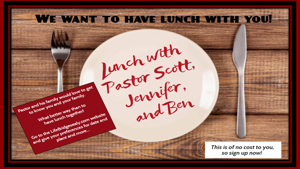 Lunch with Pastor & Family – LifeBridge Community Church